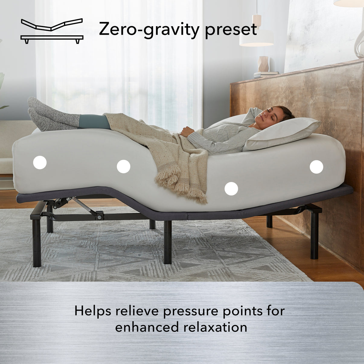 Baselogic Silver Adjustable Bed Frame Base by Beautyrest