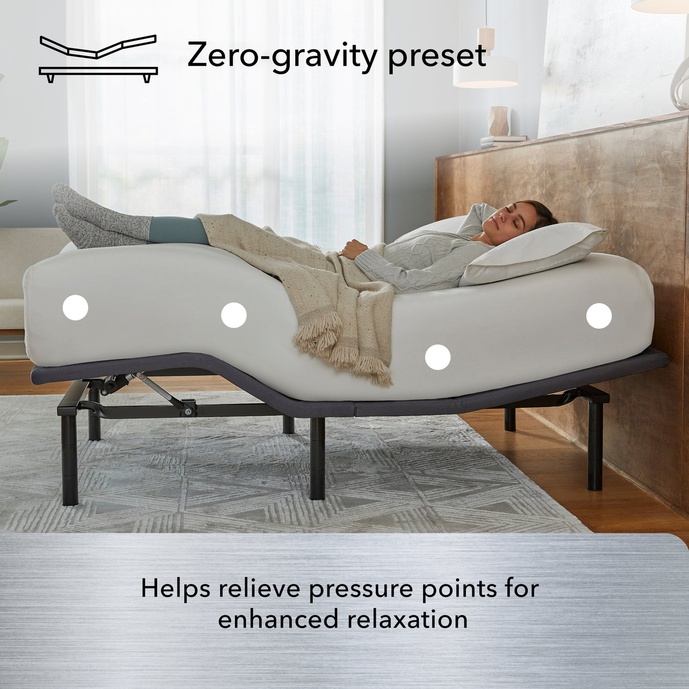 Baselogic Silver Adjustable Bed Frame Base by Beautyrest